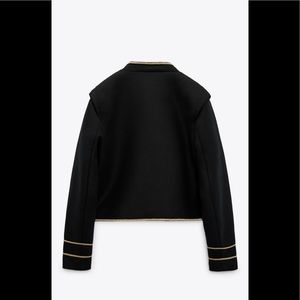 Zara | Jackets & Coats | Zara Cropped Jacket With Gold Details | Poshmark